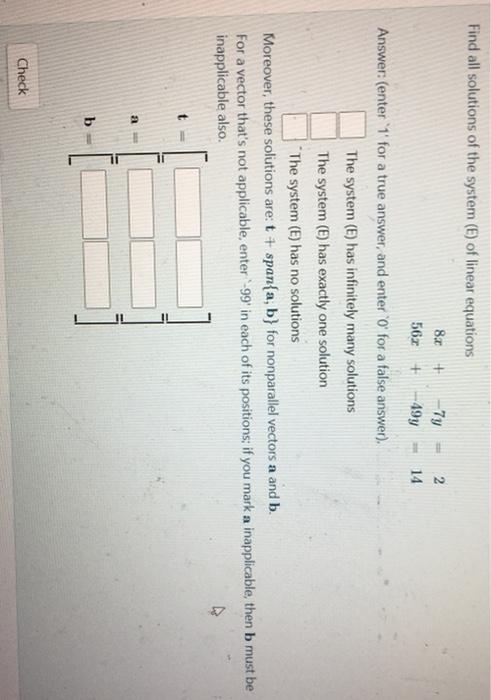 Solved Find All Solutions Of The System E Of Linear
