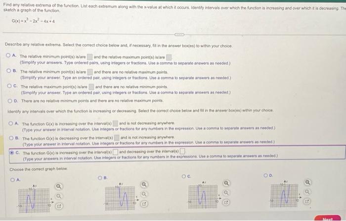 Solved Find any relatwe extrema of the function. List each | Chegg.com