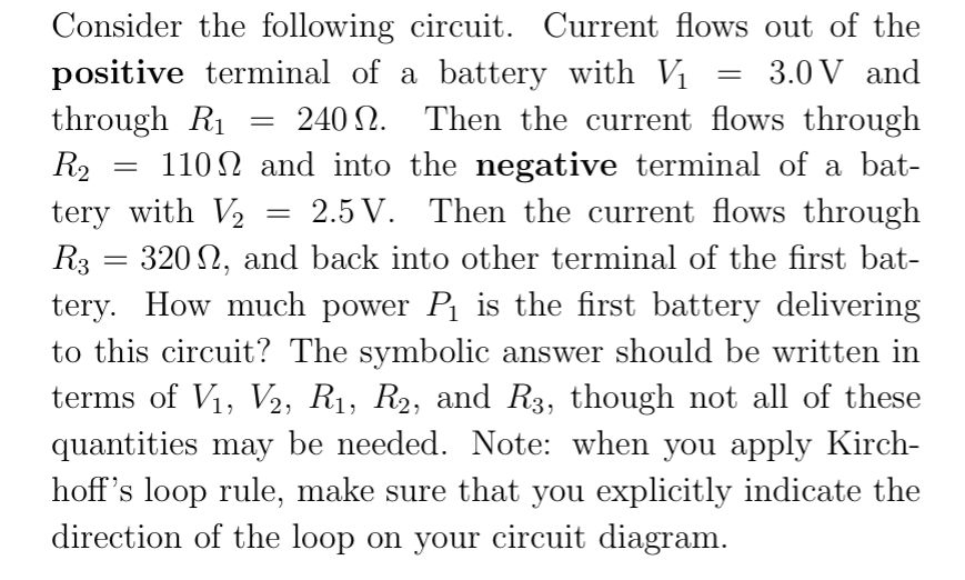 Solved Consider the following circuit. Current flows out of | Chegg.com