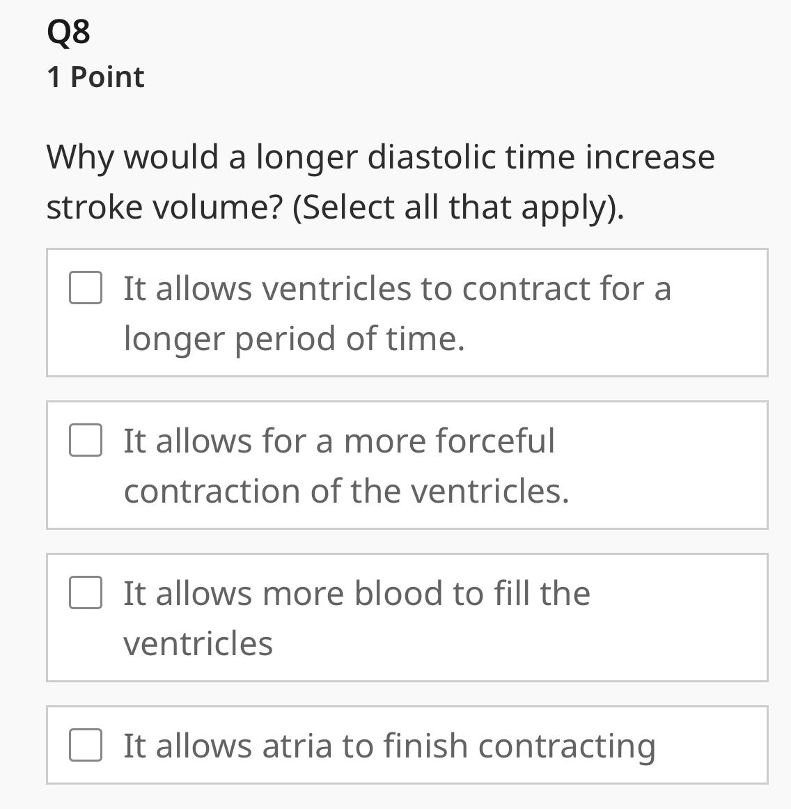 Solved Q81 ﻿PointWhy would a longer diastolic time increase | Chegg.com