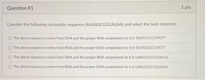 Solved Consider the following nucleotide sequence | Chegg.com