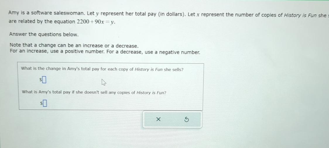 Solved Amy is a software saleswoman. Let y ﻿represent her | Chegg.com