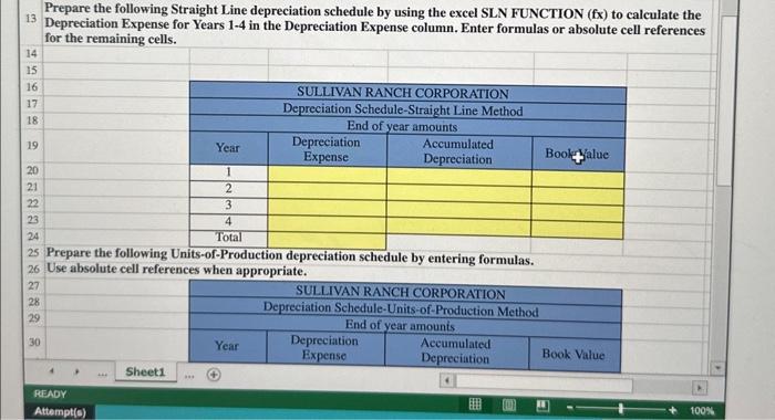 Solved FORMULAS REQUIRED FOR EXCEL. please complete the | Chegg.com