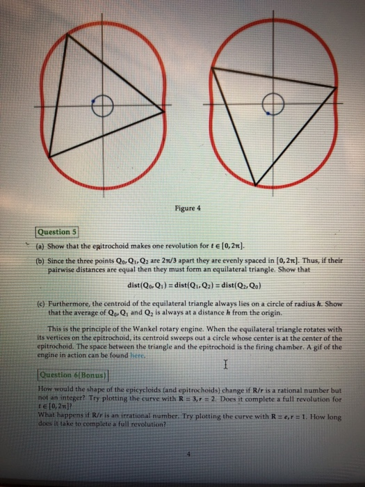 Figure 4 Question 5 (a) Show that the epitrochoid | Chegg.com
