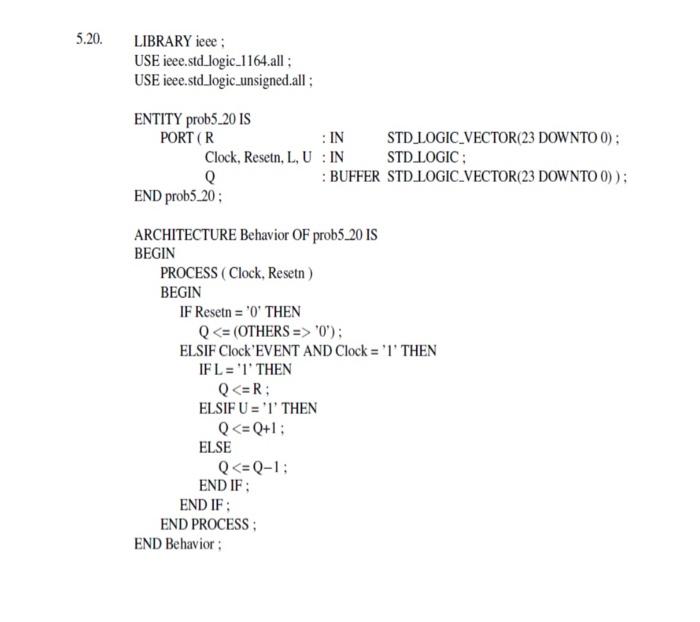 Solved Library Ieee Use Ieeestdlogic1164all Use 