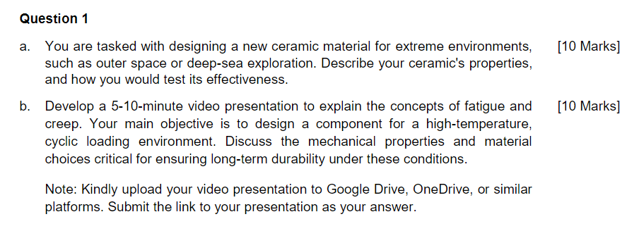 Solved Question 1a. ﻿You are tasked with designing a new | Chegg.com