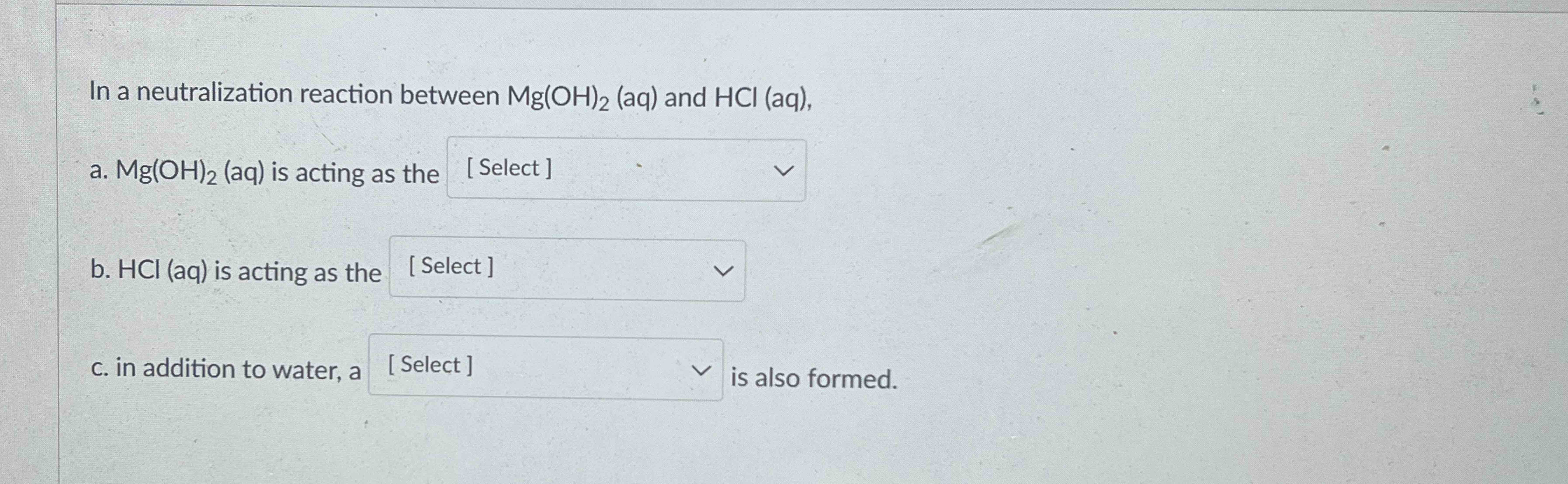 Solved In ﻿a neutralization reaction between Mg(OH)2(aq) | Chegg.com