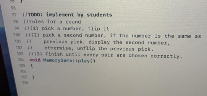 Solved 14 MemoryGame.cpp > No Selection 1 #include | Chegg.com