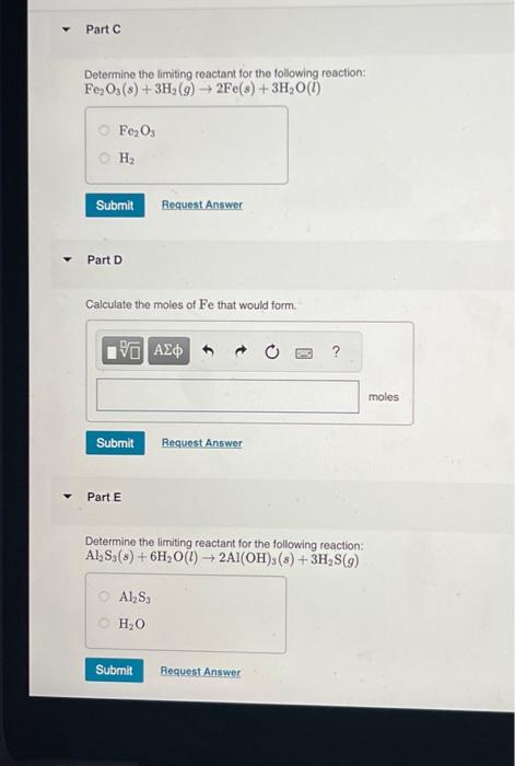 Solved Determine the limiting reactant for the following | Chegg.com
