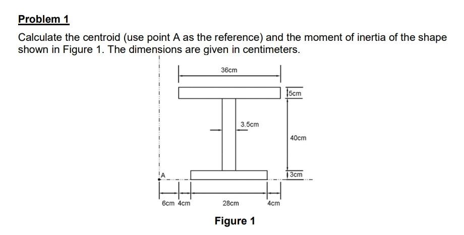 Solved Calculate the centroid (use point A as the reference) | Chegg.com