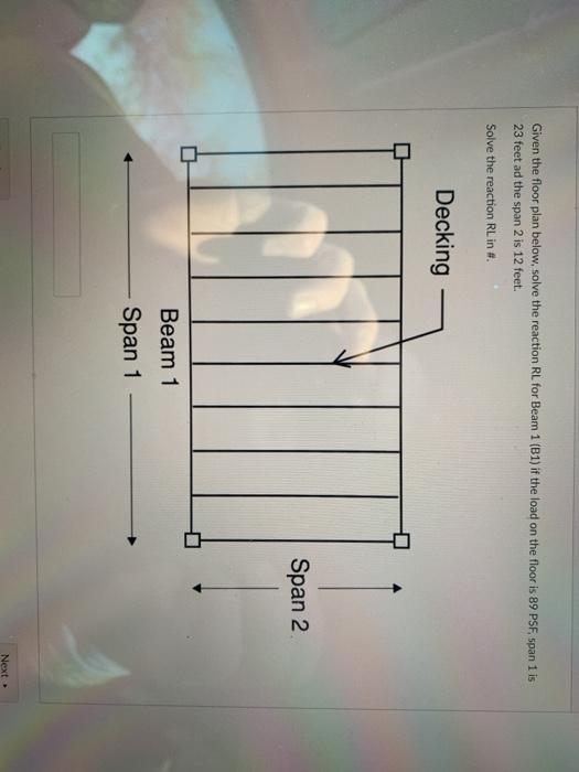 Solved Given the floor plan below, solve the reaction RL for | Chegg.com