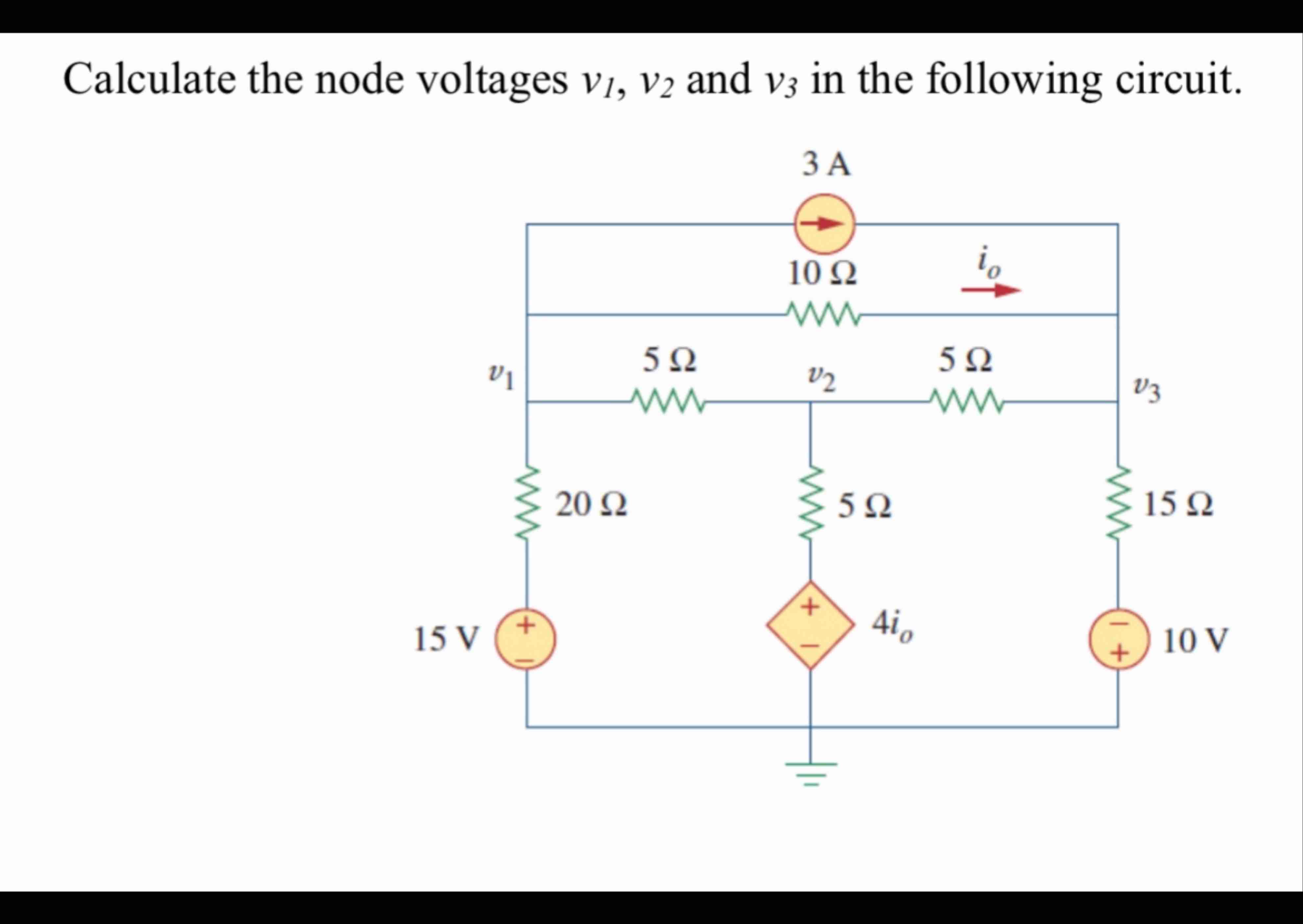 Calculate the node voltages v1,v2 ﻿and v3 in ﻿the | Chegg.com