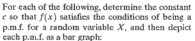 Solved For each of the following, determine the constant c | Chegg.com