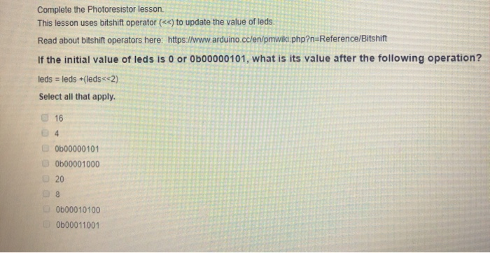 Solved Complete the Photoresistor lesson This lesson uses | Chegg.com