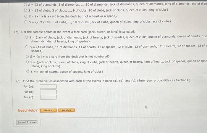 Solved Consider the experiment of selecting a playing card | Chegg.com