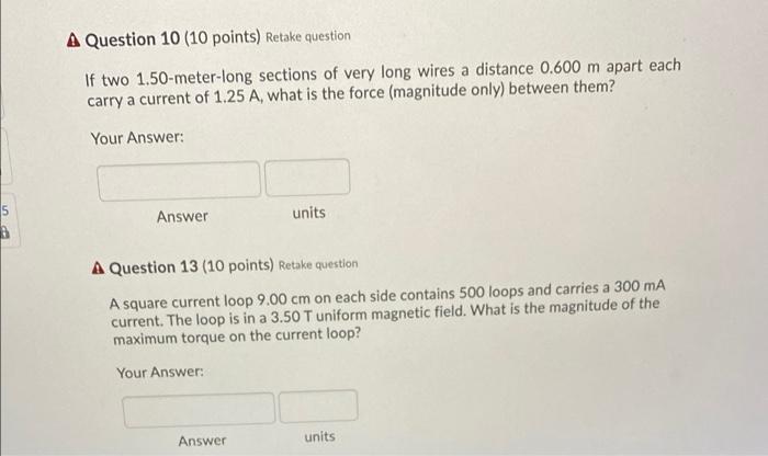 Solved A Question 10 (10 points) Retake question a If two | Chegg.com