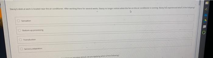 Solved What is the process of detecting stimuli? O | Chegg.com