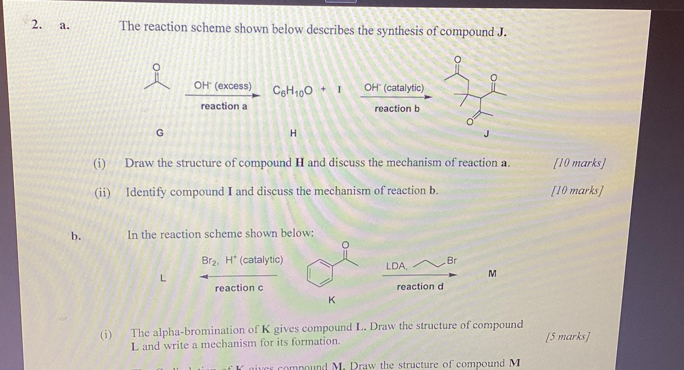 Solved a.The reaction scheme shown below describes the | Chegg.com
