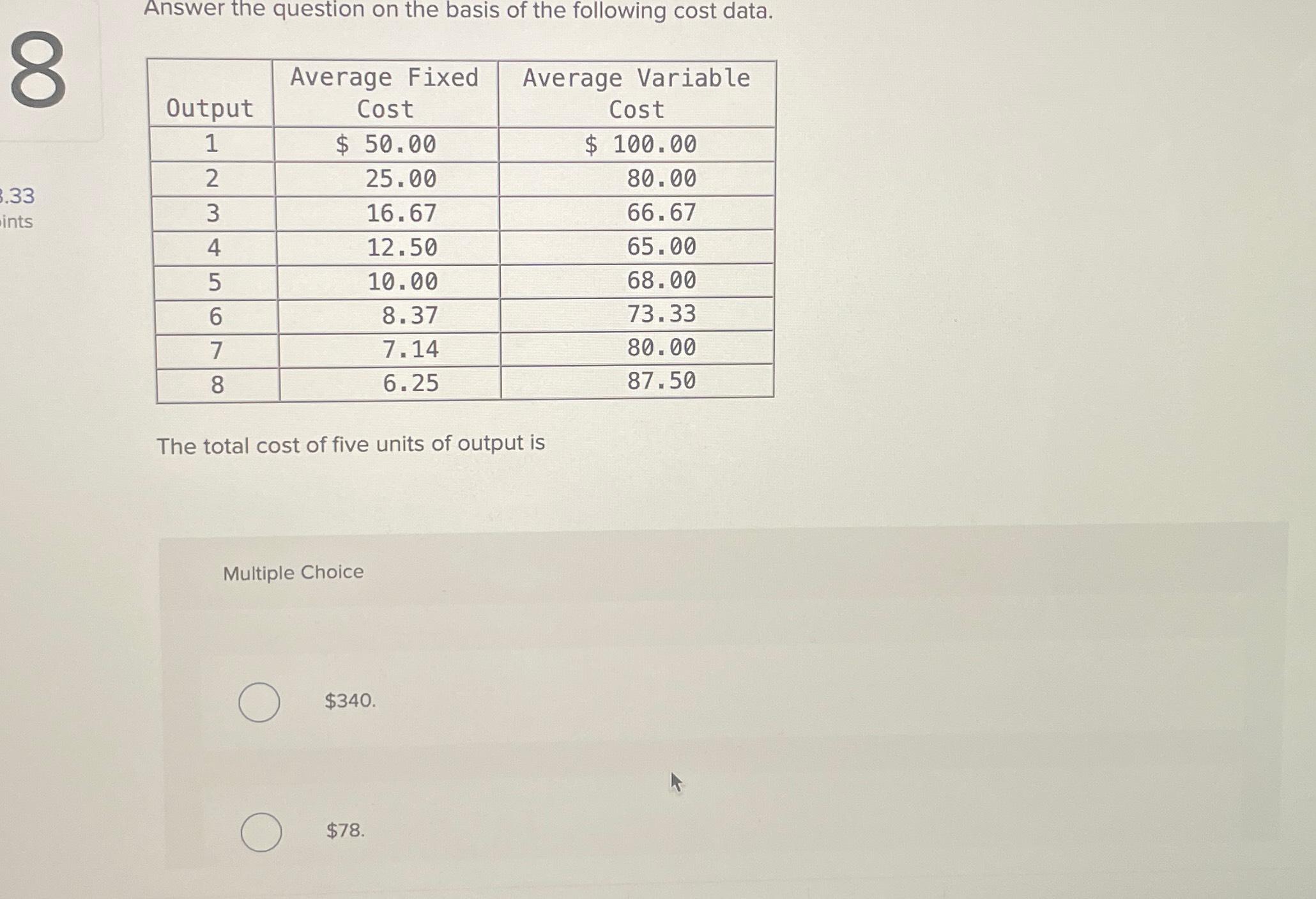 Solved Answer the question on the basis of the following | Chegg.com