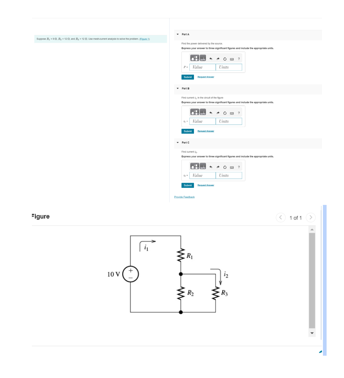 Solved Suppose R1=9Ω.R2=12Ω, ﻿and R3=12Ω. ﻿Use mesh-current | Chegg.com