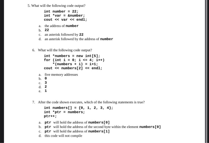 Solved 5. What will the following code output? int number = | Chegg.com
