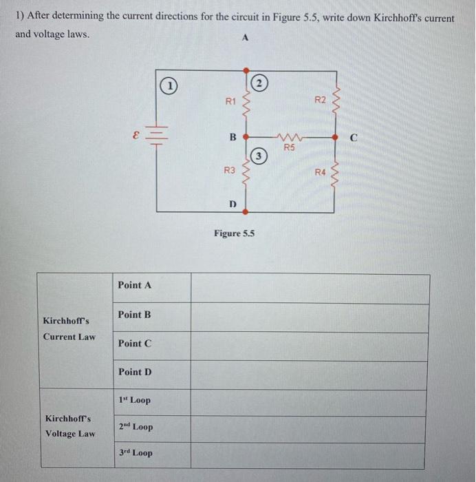 Solved 1) After determining the current directions for the | Chegg.com