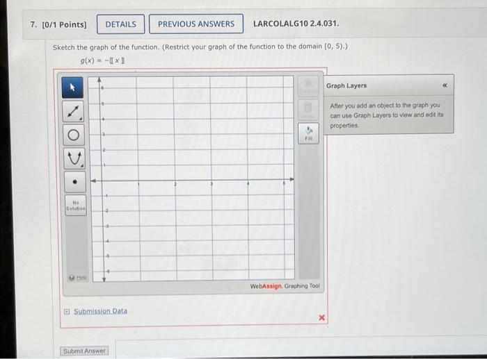 Solved 7. [0/1 Points) DETAILS PREVIOUS ANSWERS LARCOLALG10 | Chegg.com