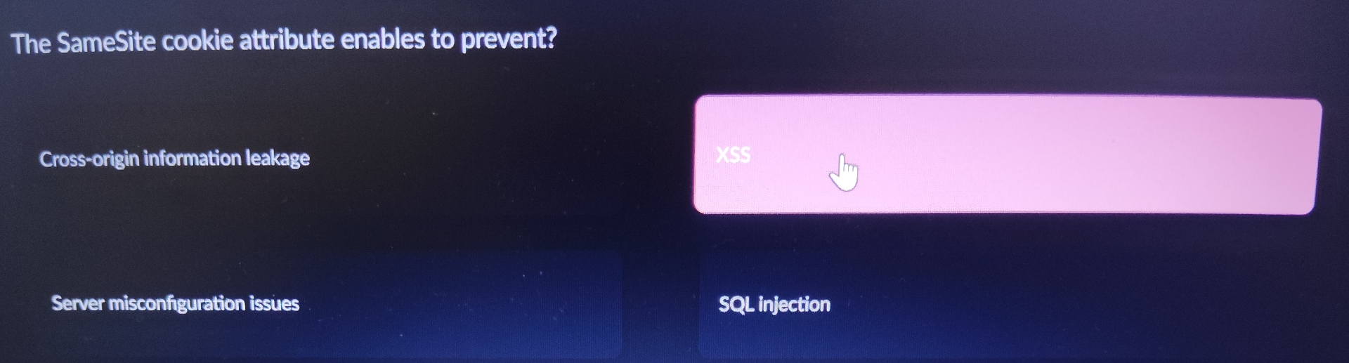 Solved The SameSite cookie attribute enables to | Chegg.com