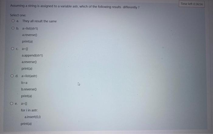 Solved Assuming a string is assigned to a variable astr, | Chegg.com