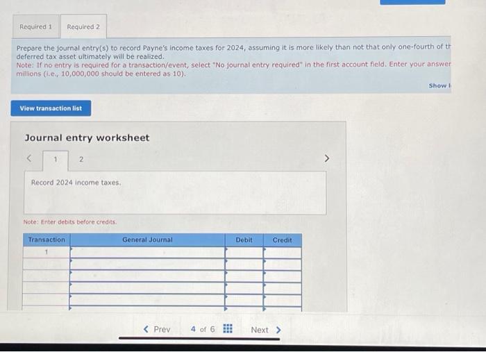 Solved At the end of 2023, Payne industries had a deferred | Chegg.com