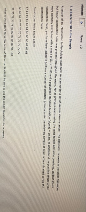 Solved Attempts: Score: 12 7. Score for 90 in the Sample A | Chegg.com Solved Attempts: Score: 12 7. Score for 90 in the Sample A | Chegg.com