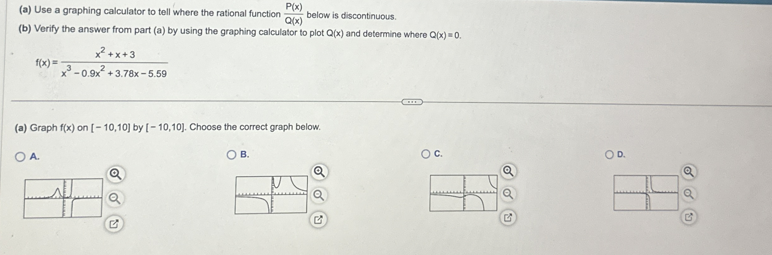 (a) ﻿Use a graphing calculator to tell where the | Chegg.com