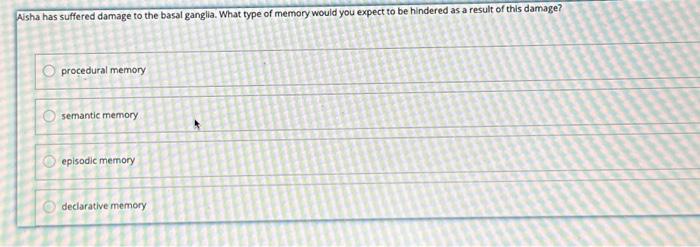 Solved grocedural memory semantic memory episodic mernory | Chegg.com