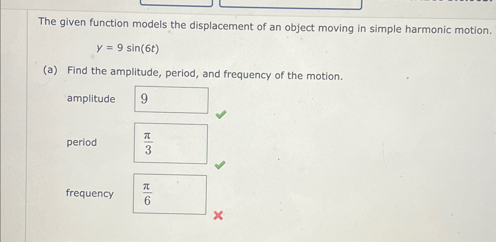 Solved The given function models the displacement of an | Chegg.com