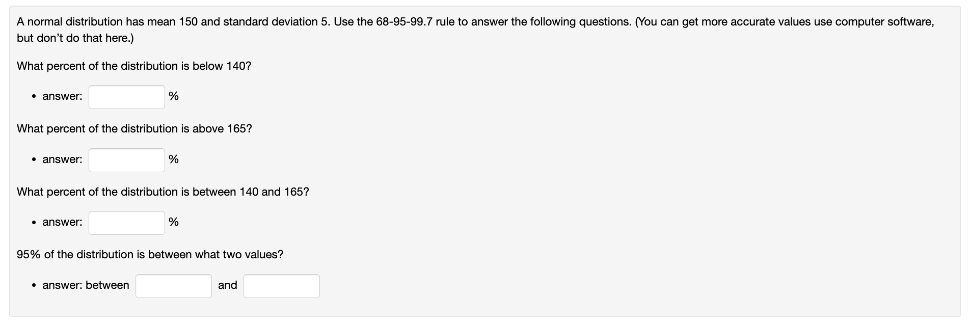 Solved A Normal Distribution Has Mean 150 and Standard