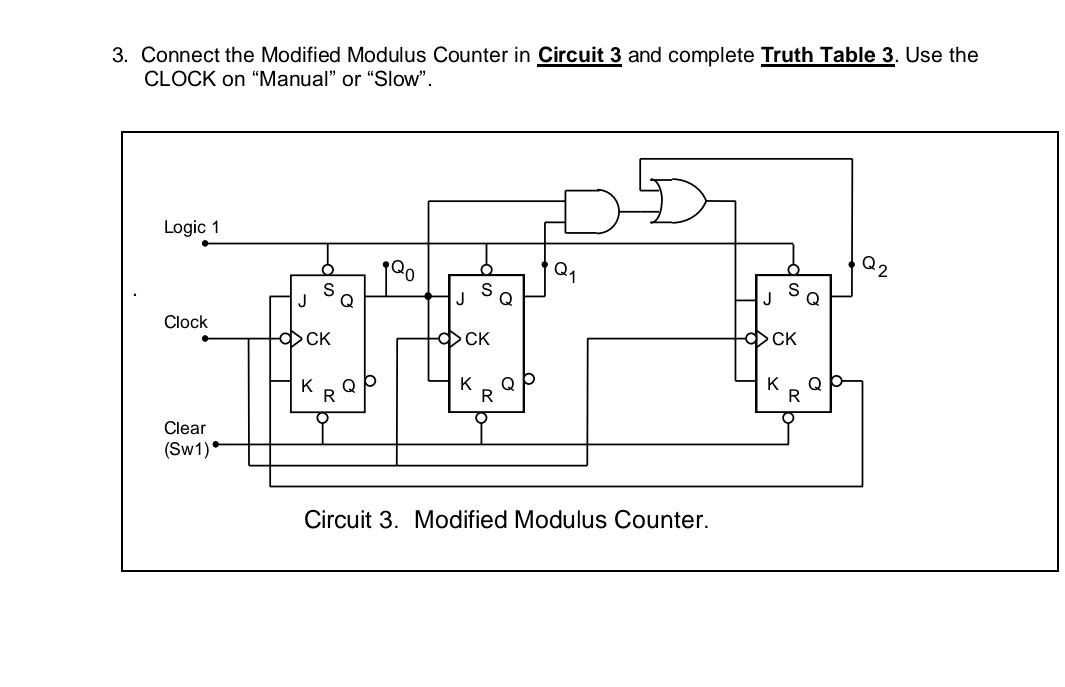 Solved Connect the Modified Modulus Counter in Circuit 3 and | Chegg.com