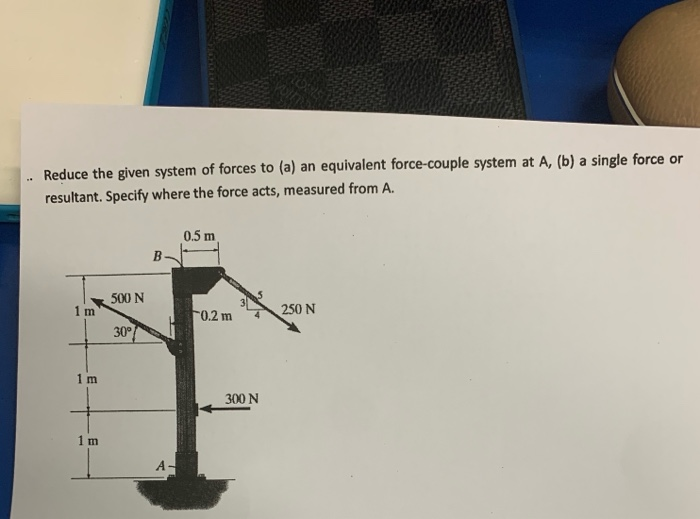 Solved .. Reduce the given system of forces to (a) an | Chegg.com