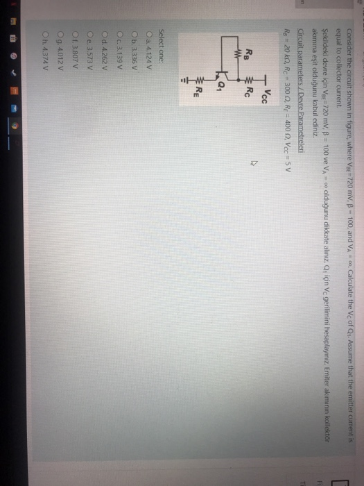 Solved Consider the circuit shown in figure, where Ve=720 | Chegg.com