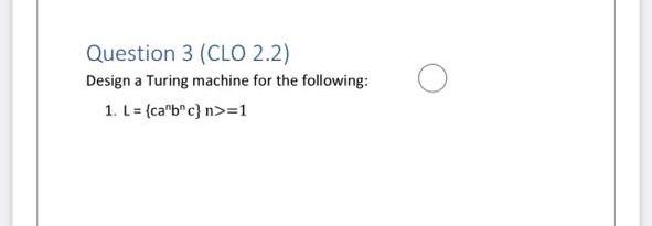 Solved Design a Turing machine for the following: 1. | Chegg.com