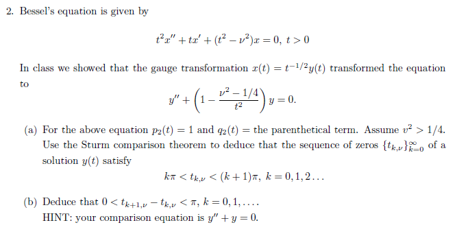 Solved Bessel's equation is ﻿given | Chegg.com