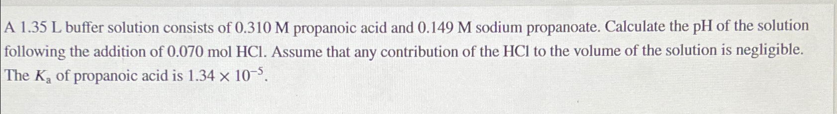Solved A 1.35 ﻿L buffer solution consists of 0.310M | Chegg.com