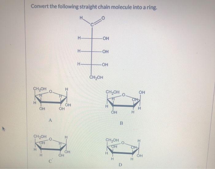 Solved Convert the following straight chain molecule into a | Chegg.com