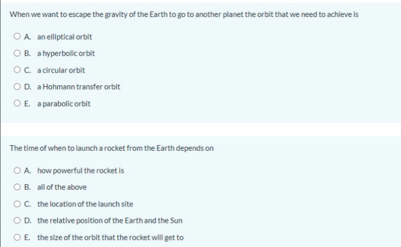 Solved When we want to escape the gravity of the Earth to go | Chegg.com
