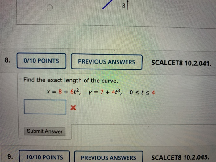 Solved -31 8. 0/10 POINTS PREVIOUS ANSWERS SCALCET8 | Chegg.com
