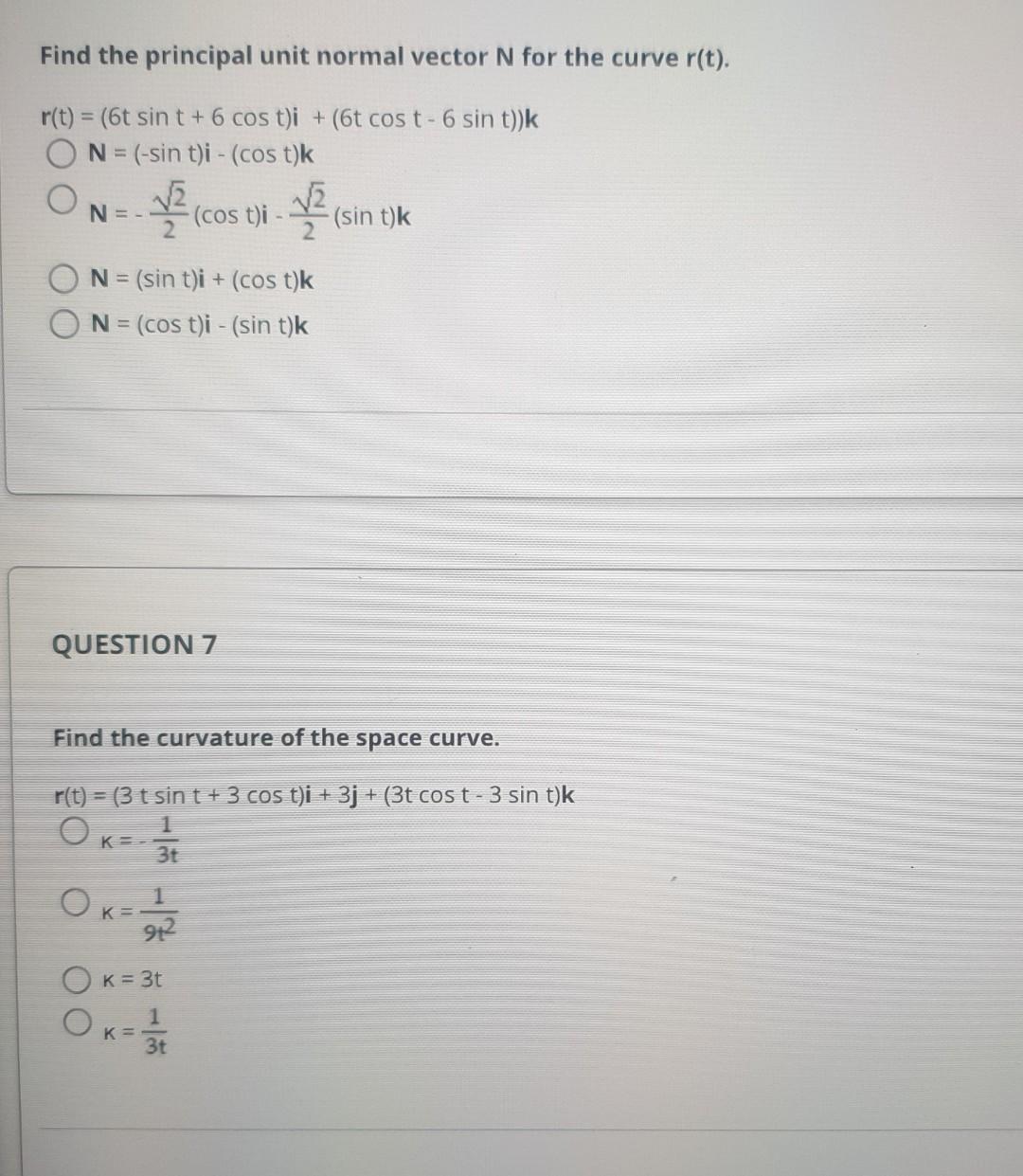 Solved Find the principal unit normal vector N for the curve | Chegg.com