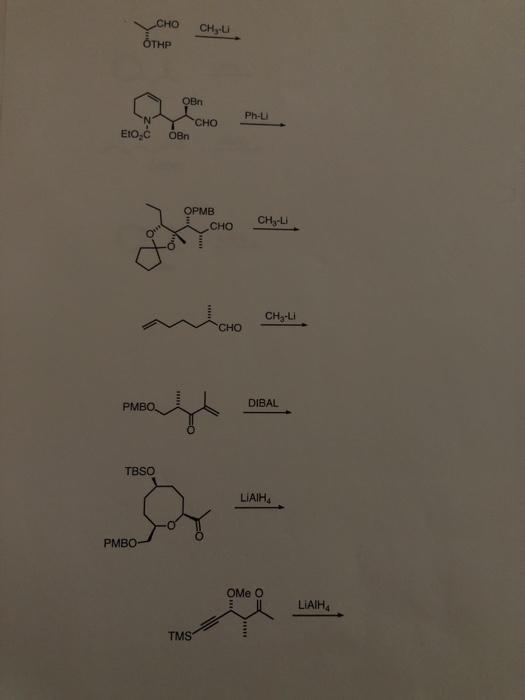 Solved CHO CHU OTHP OBn Ph- CHO Eto,c OB OPMB CHO CH - OH CH | Chegg.com