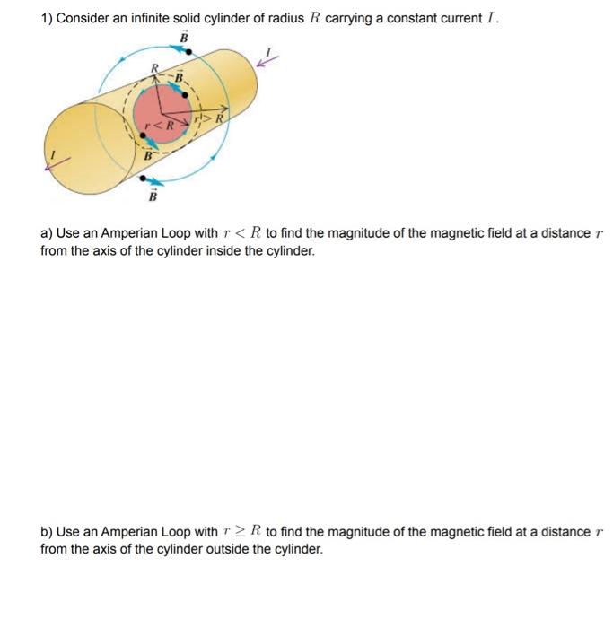 Solved 1) Consider an infinite solid cylinder of radius R | Chegg.com