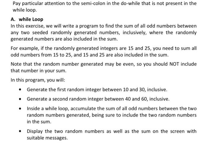 Solved Loops If you wish to have a good working loop, there | Chegg.com