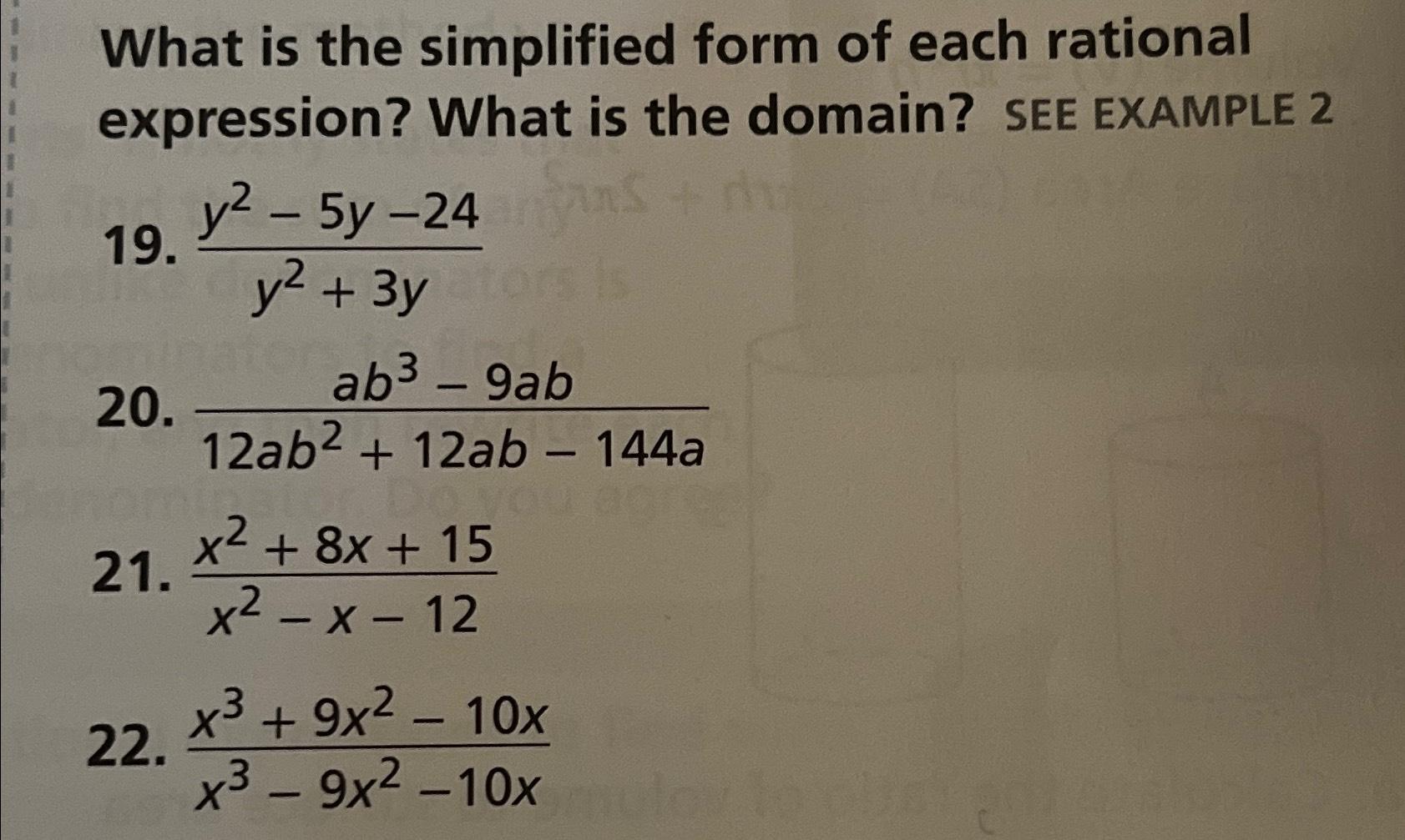 Solved What is the simplified form of each rational | Chegg.com