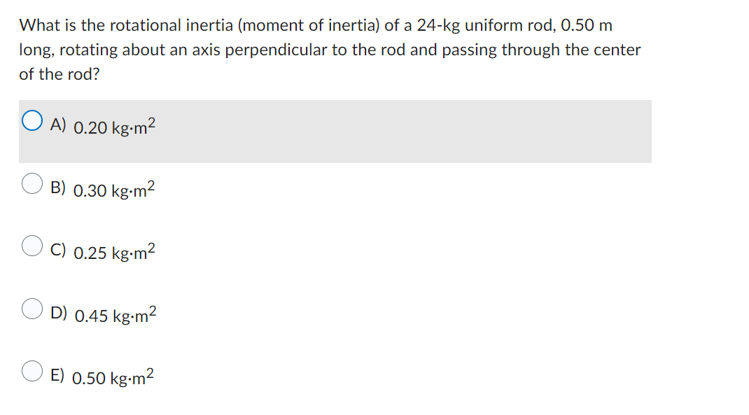Solved What is the rotational inertia (moment of inertia) | Chegg.com